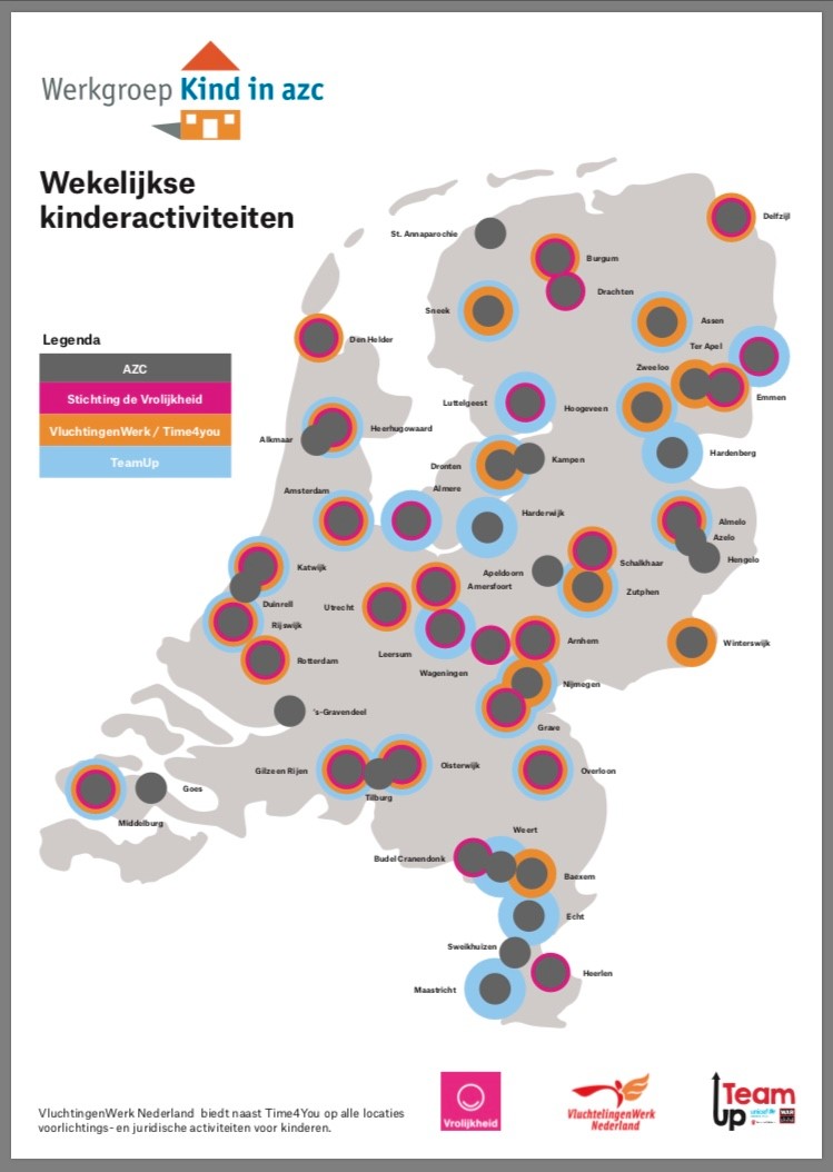 In deze azc’s zijn we actief – Kind in azc